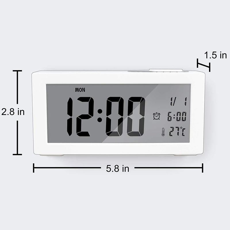 Digital Alarm Clock for Bedroom with LCD Large Sn,... – Grandado