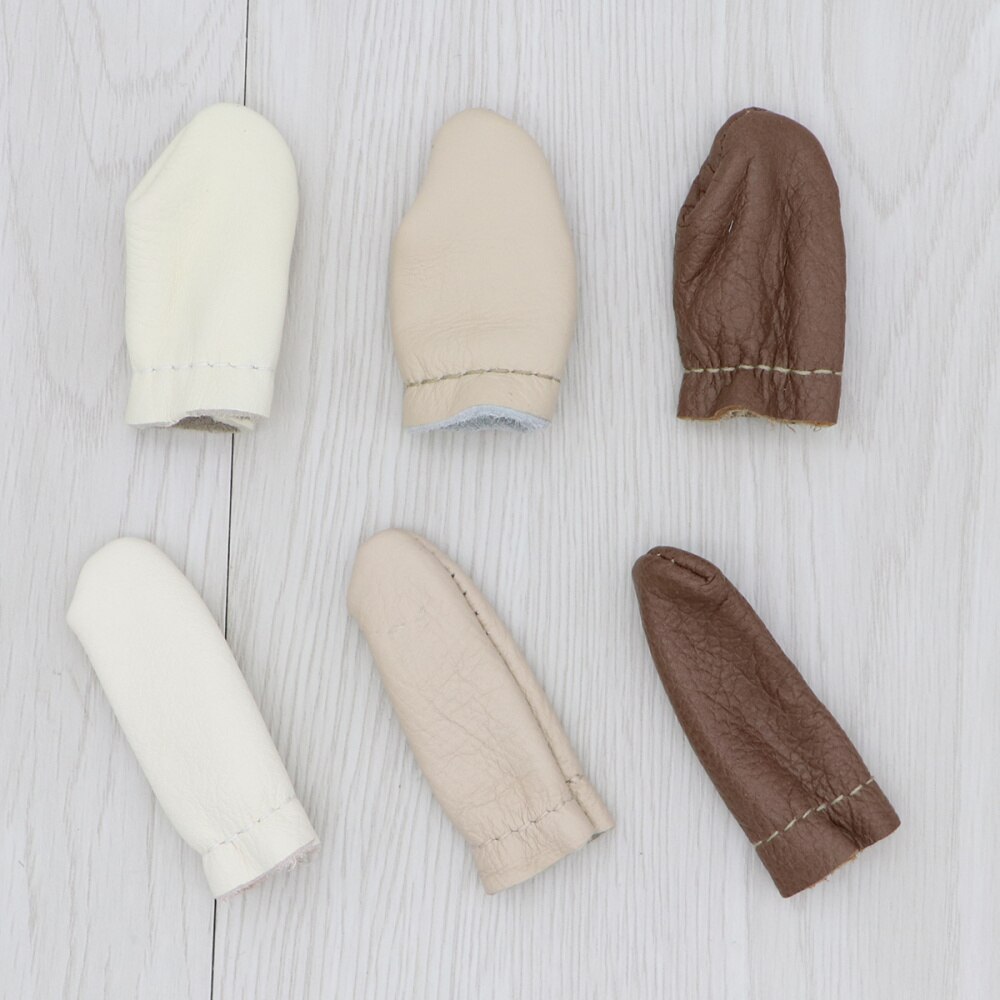 6Pcs Naaldvilten Lederen Vinger Protector Duim Vin... – Grandado