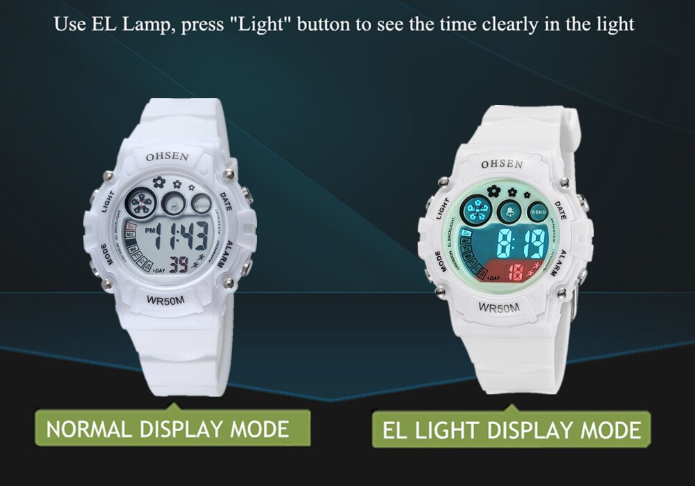 OHSEN LED Jongens Kid Horloges Alarm Chrono Rubber... – Grandado