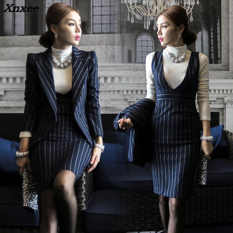 Office lady dress suits women blazer jacket + shea... – Grandado