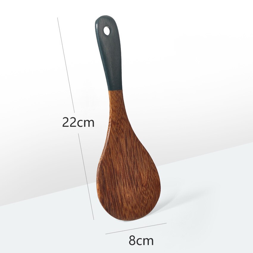 2022 Wooden Long-handled Spatula Wood Dark Green H... – Vicedeal