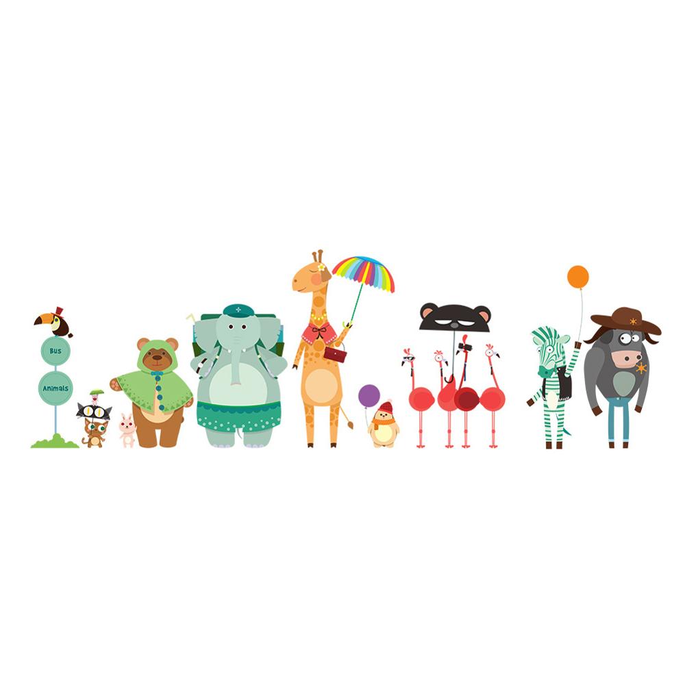 Cartoon Zoo Bus Station Wall Stickers for kids bab... – Grandado