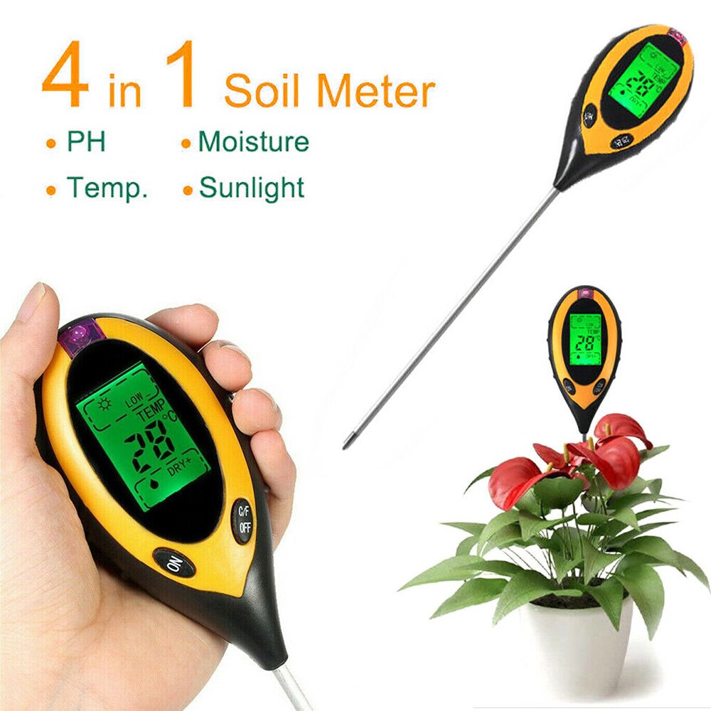 4 In 1 PH Meter Soil Moisture Sunlight Tester LCD ... – Vicedeal