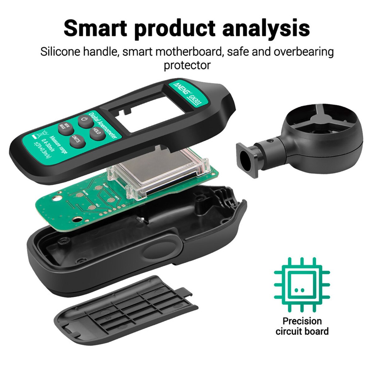 1PC Digital Anemometer 0-30m/S Wind Speed Meter Te... – Vicedeal