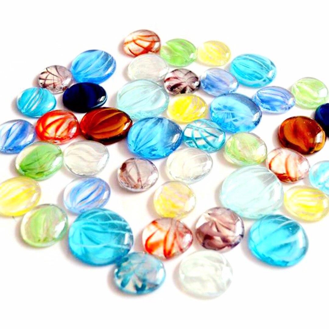 Newest 100g 16~19 mmDIY Mixed Color Glass Gems Mos... – Grandado