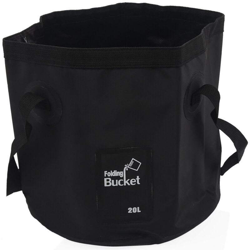 Folding Bucket Outdoor Fishing Bucket, Black 20L – Grandado