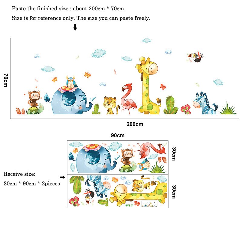 Cartoon Party cute animals Wall Stickers for home ... – Vicedeal