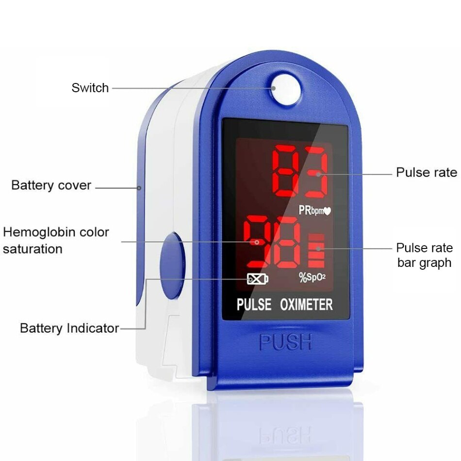 ! Blood Oxygen Monitor Finger Pulse Oximeter Oxyge... – Grandado