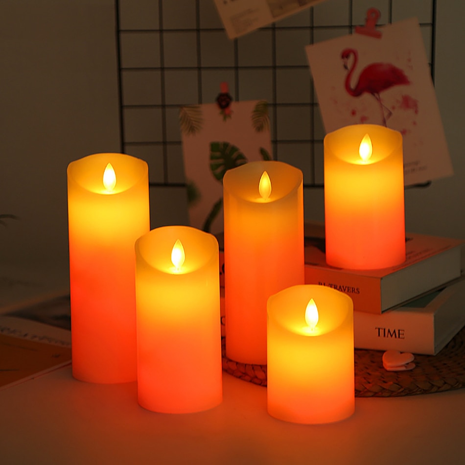 Flamfritt elektroniskt led-ljus med rgb-fjärrkontr... – Grandado