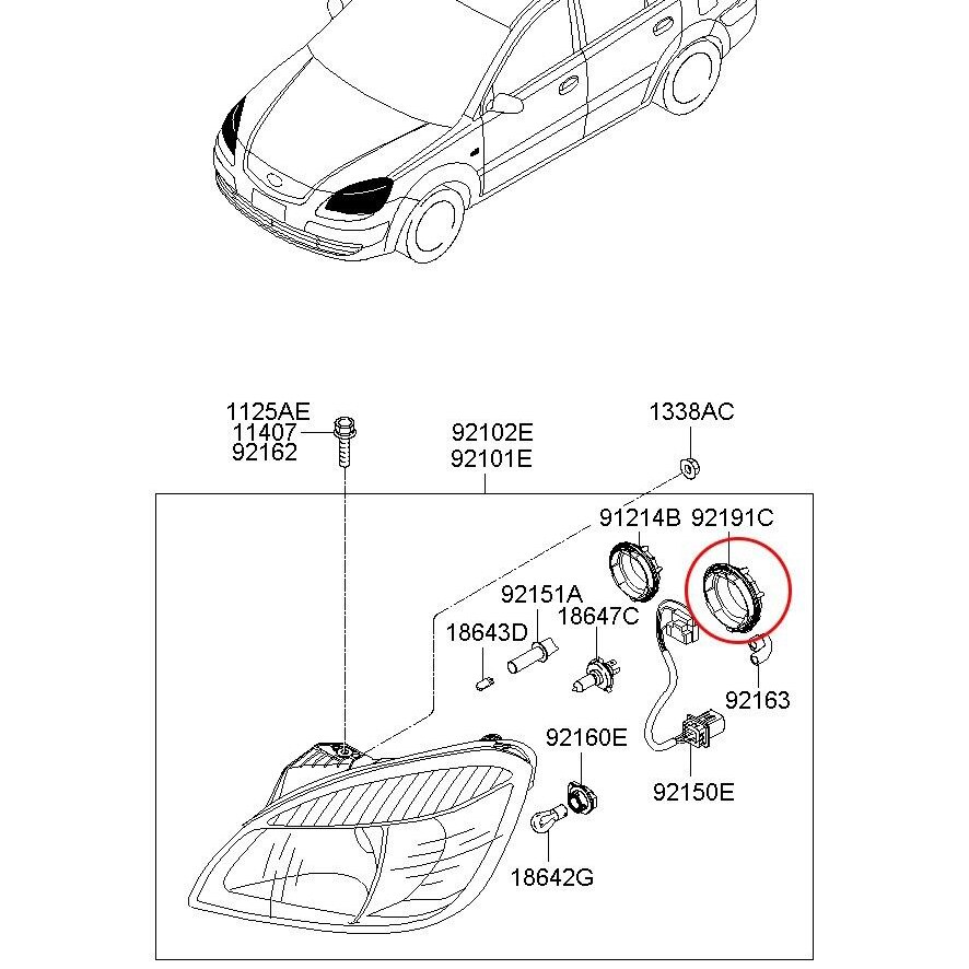 Head Lamp Dust Cap Cover 1P For Kia Soul OEM 92191... – Vicedeal