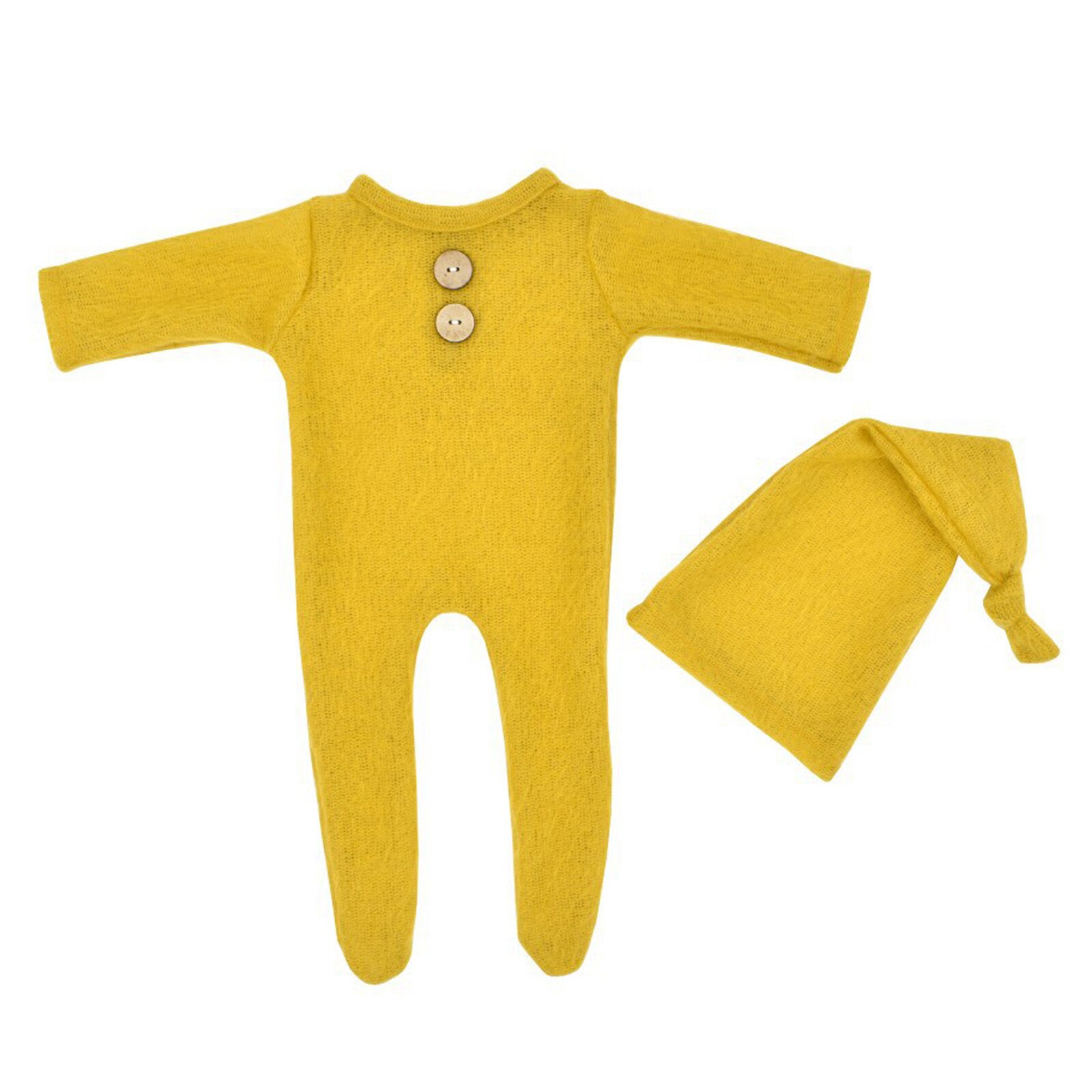 Newborn Baby Photography Prop Footed Romper Button... – Grandado