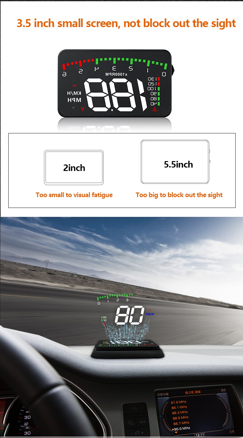 WIIYII A100 3.5 A900 HUD Head-Up Display Car-Styling Overspeed Warning ... WIIYII A100 3.5 A900 HUD Head-Up Display Car-Styling Overspeed Warning ...