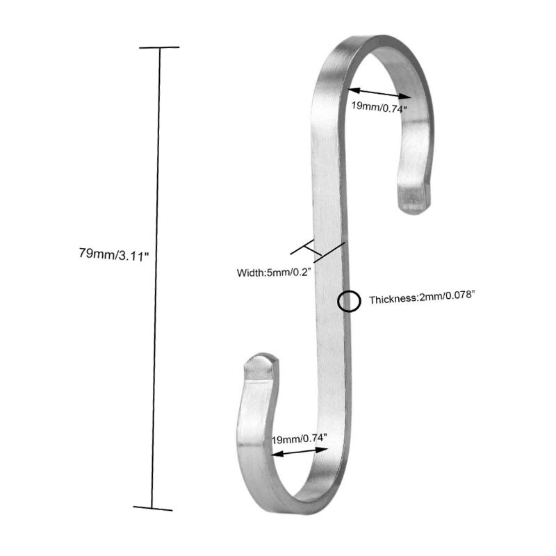 Duty Stainless Steel Flat S Shaped Hooks Fit for P... – Grandado
