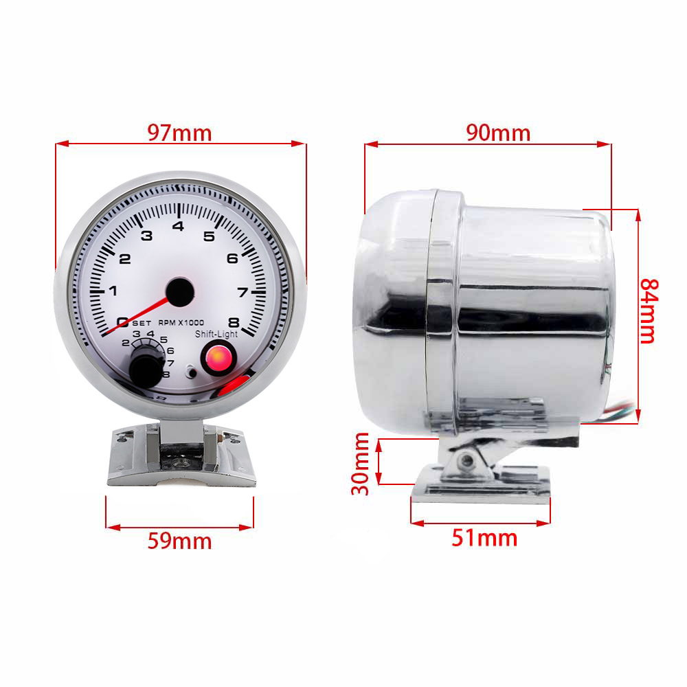Auto Auto-Tachometer Tacho Gauge 0 ~ 8000 RPM Mete... – Grandado
