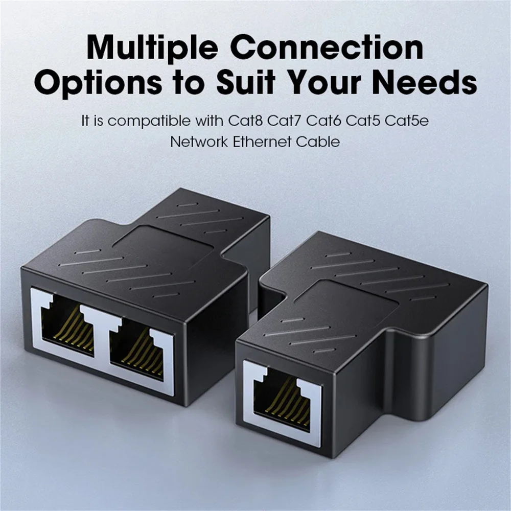 RJ45 Splitter Adapter 1 to 2 Dual Female USB to RJ... – Grandado