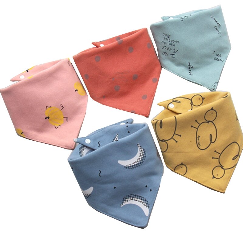 5 Pcs Baby Feeding Drool Bibs Saliva Towel Triangl... – Vicedeal