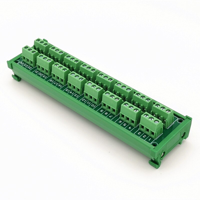 WELL LONG DIN Rail Mount Green Terminal 24A/400V 8... – Grandado