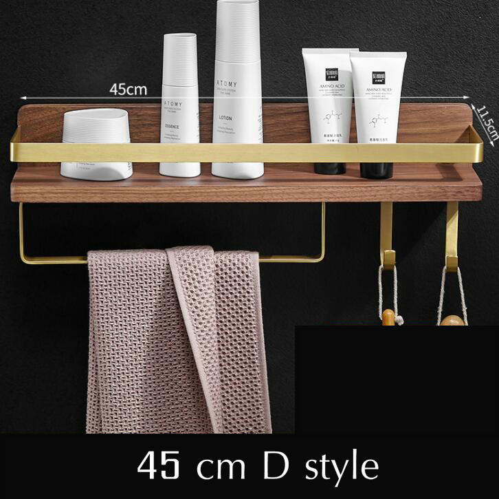 wood and space aluminum material bethroom shelf ki... – Grandado