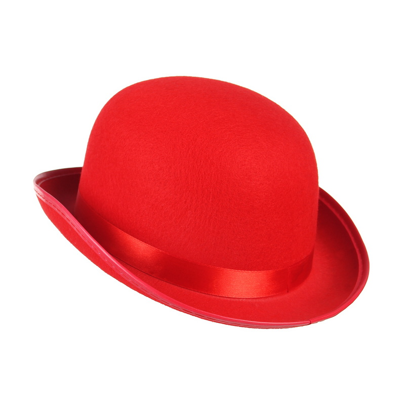 Trendy Women Men Solid Color Bowler Felt Hat Dome ... – Grandado