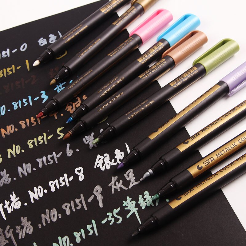 STA 10Colors Metallic Artist Marker Brush Pen Set ... – Grandado