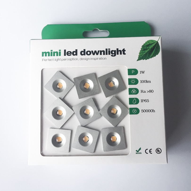 Square Round LED Cabinet Light 1W IP65 12V Mini LE... – Grandado