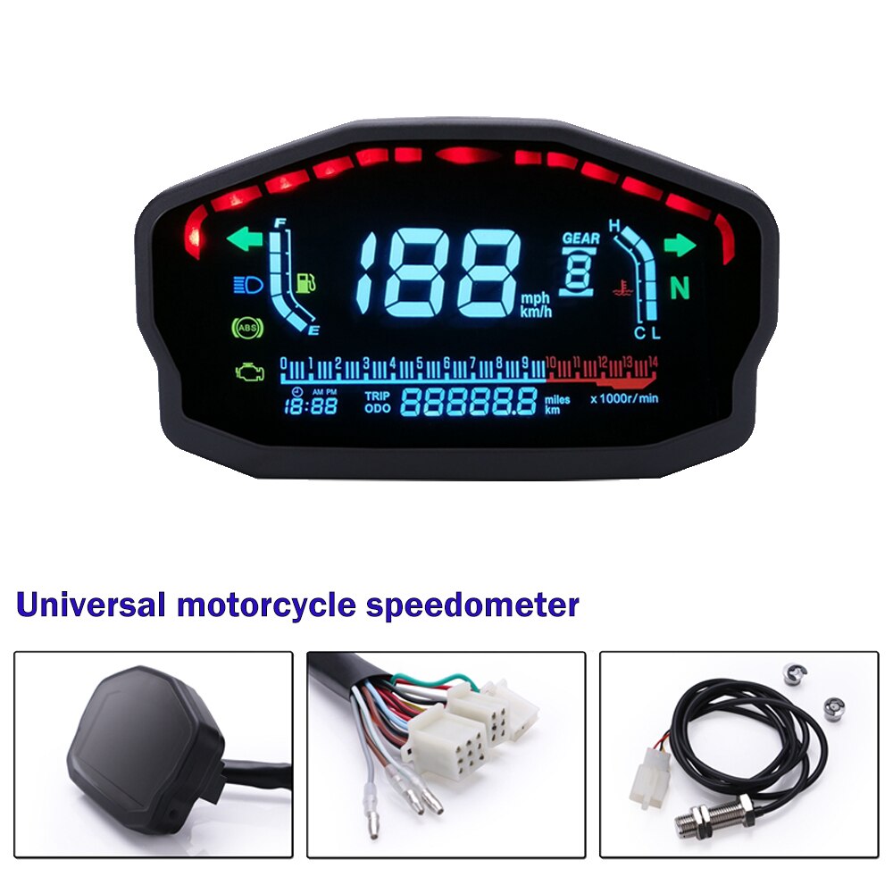 Universal- Motorrad LED LCD Tacho Digital Hintergr... – Grandado