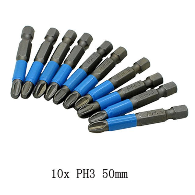 10 Stks/partij 50Mm Pz/Ph Anti Slip Pozidrive Bits... – Vicedeal