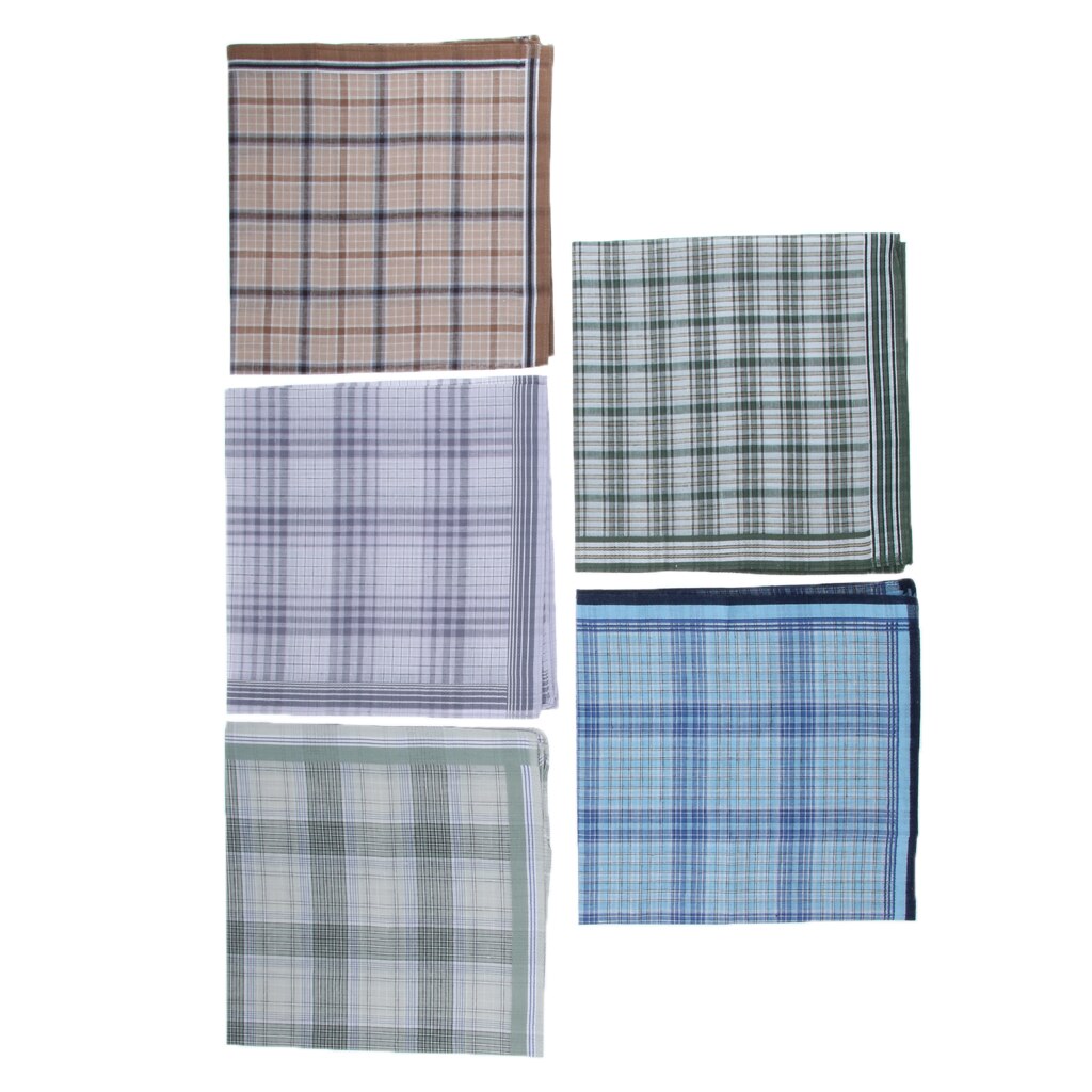 Pack of 5pcs Men's Handkerchiefs 100 % Cotton Prem... – Grandado