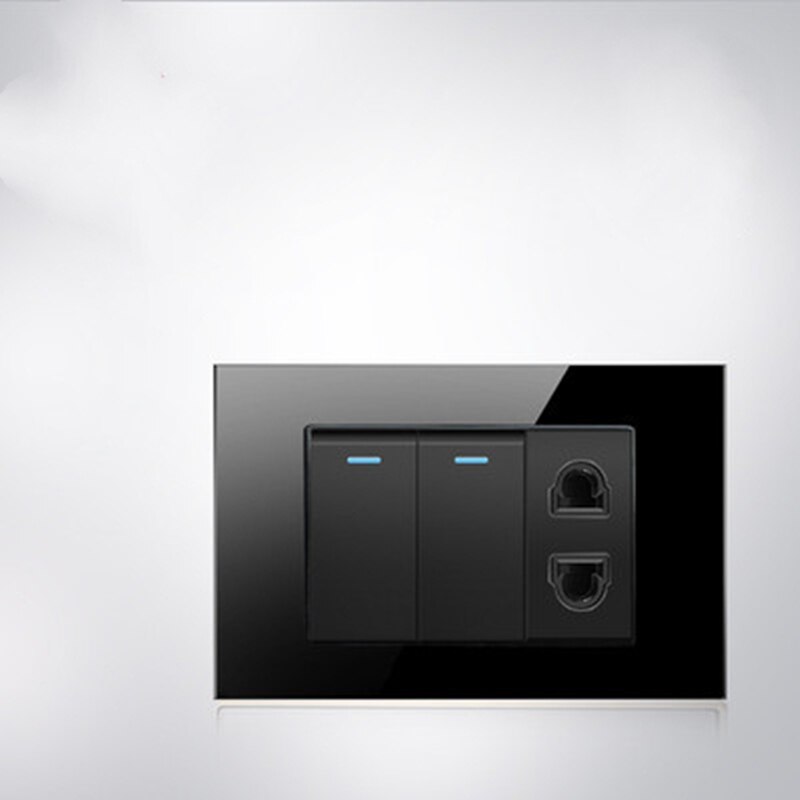 250V American Standard 118mm household black glass... – Grandado