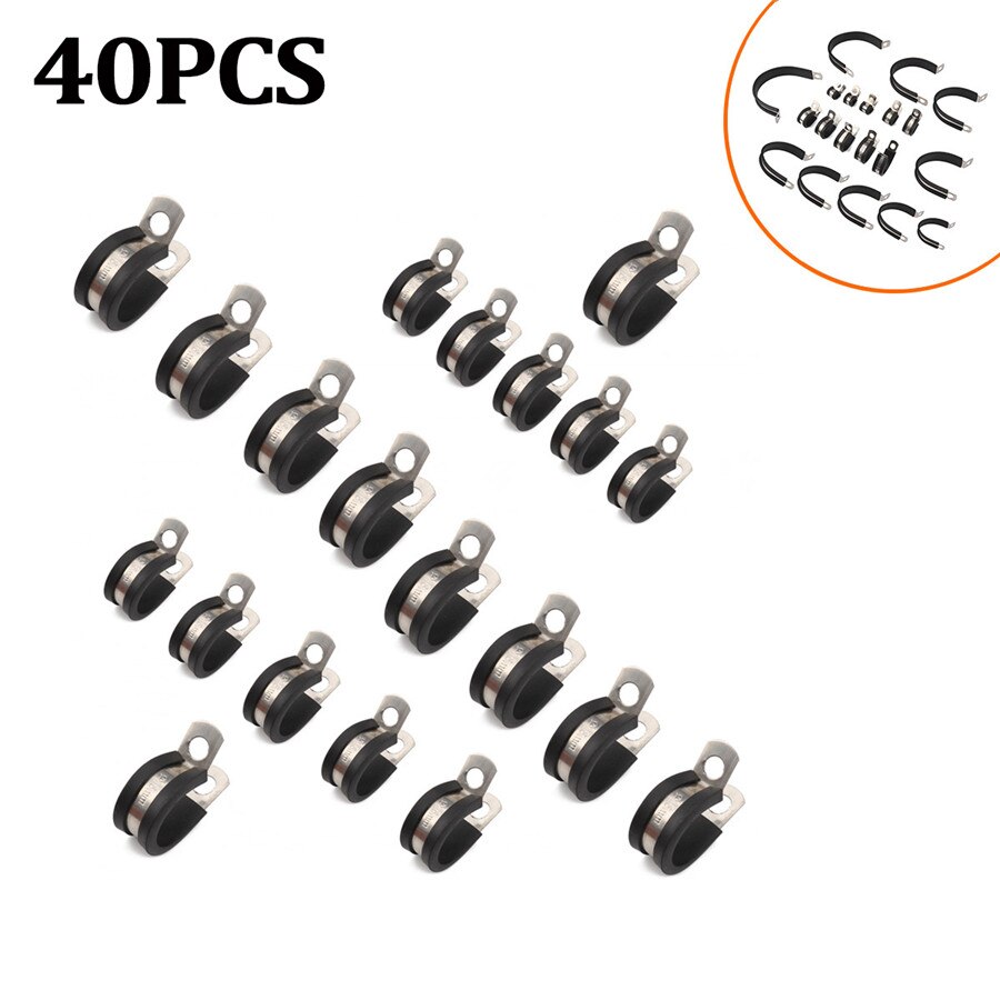 40 Stks/partij Kabel Klemmen Rvs Kussen Geïsoleerd... – Vicedeal