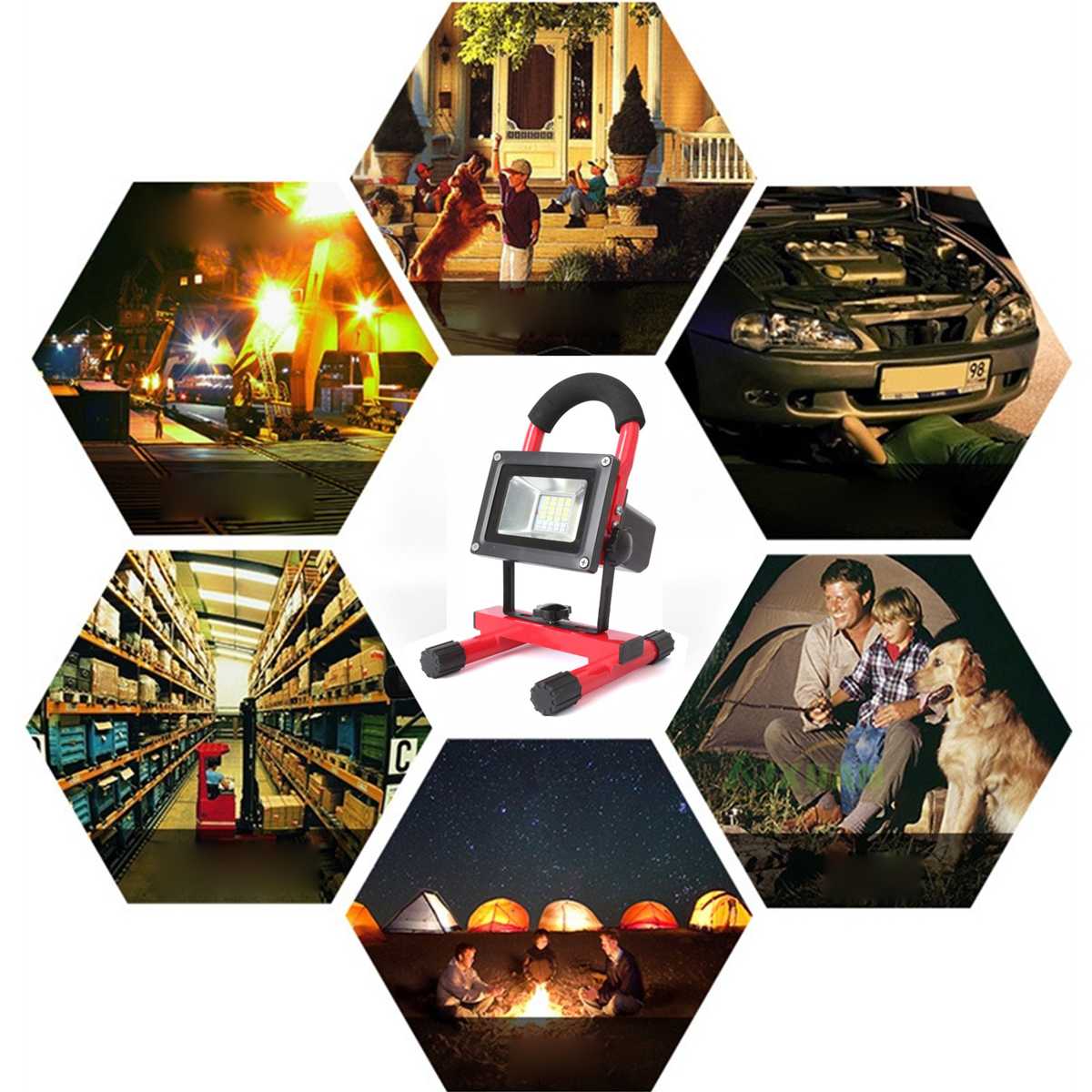 60W 3200LM LED Worklight Portable Rechargeable Flo... – Grandado