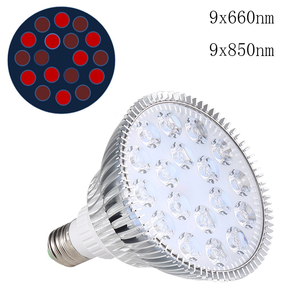 Grow Light 54W Red 630nm & 660nm E27 LED Grow Ligh... – Grandado