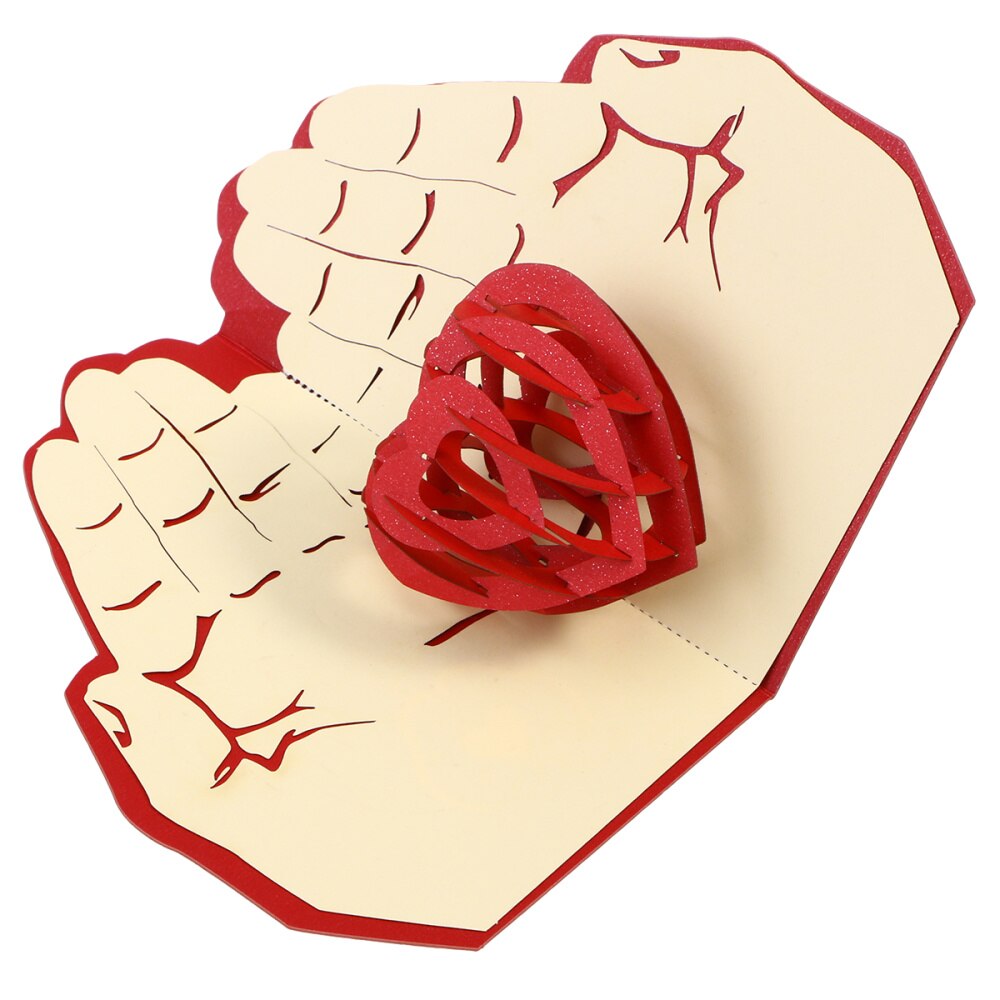 3D Wenskaarten Liefde In Hand Wens Kirigami Papier... – Grandado