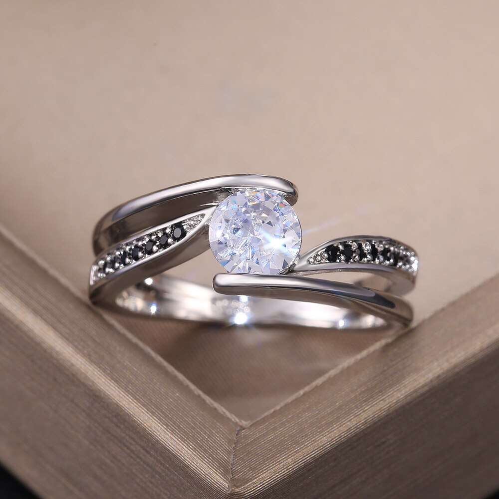 Huitan Neue Brillante Zirkonia Weiblichen Ring Ein... – Vicedeal