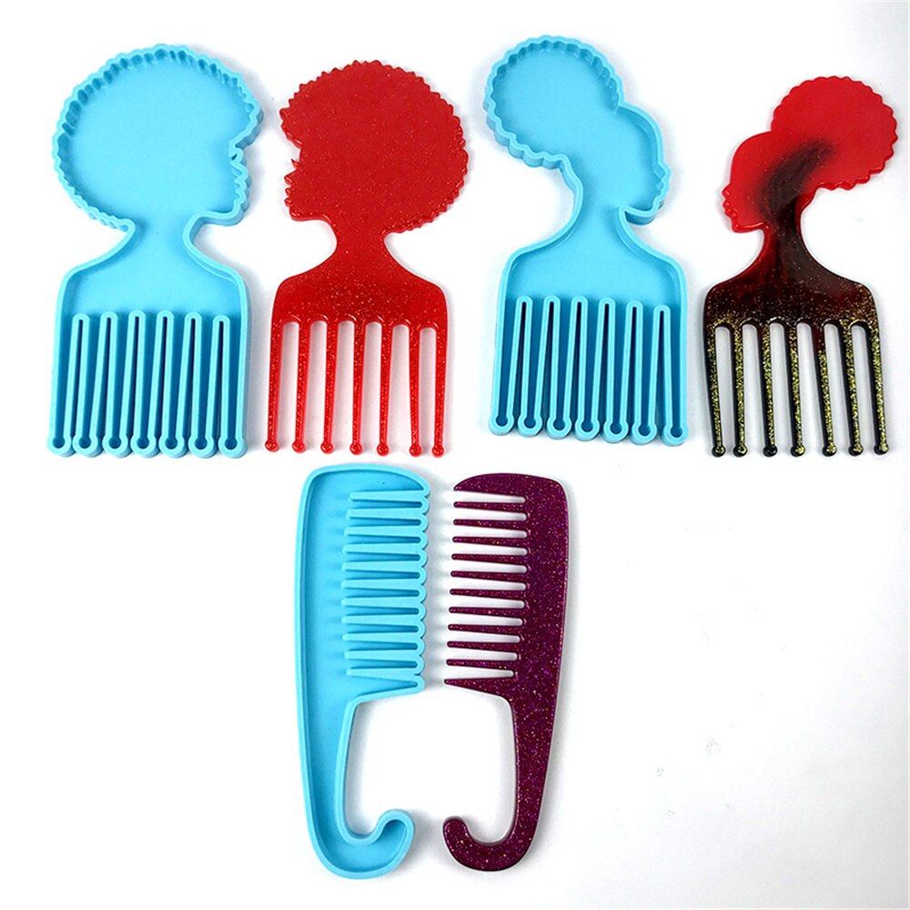 Afro Haar Kam Resin Mold Voor Lange Dikke Curly Di... – Grandado