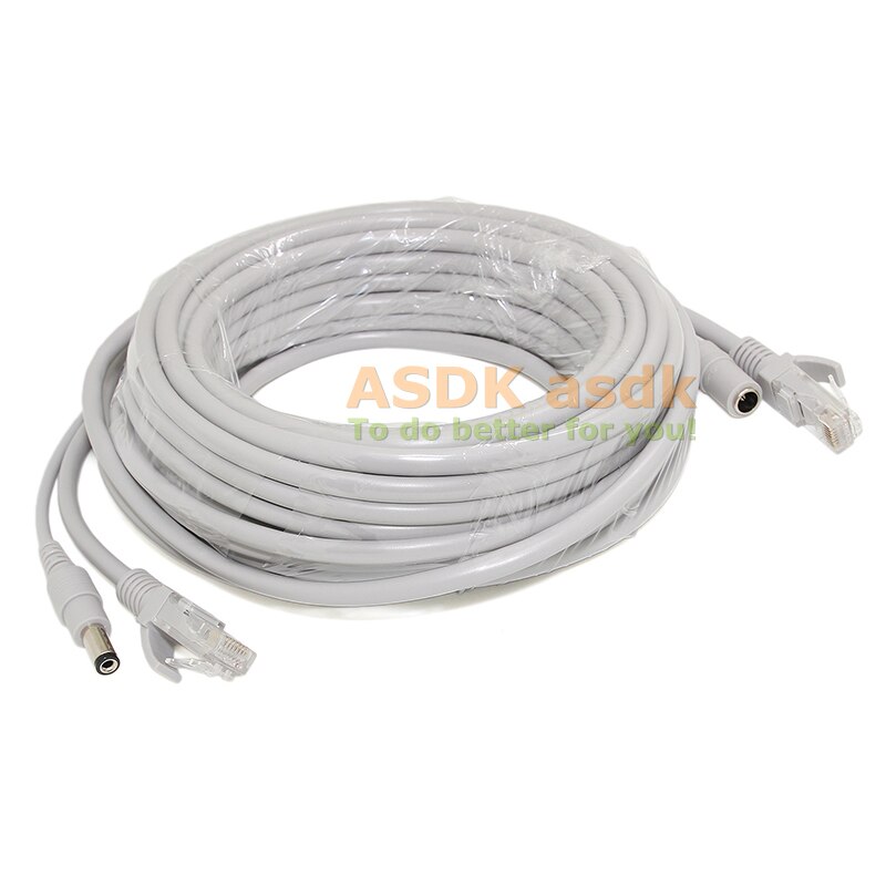 DC + RJ45 Ethernet Kabel Power CCTV Lan-kabel 10 M... – Vicedeal