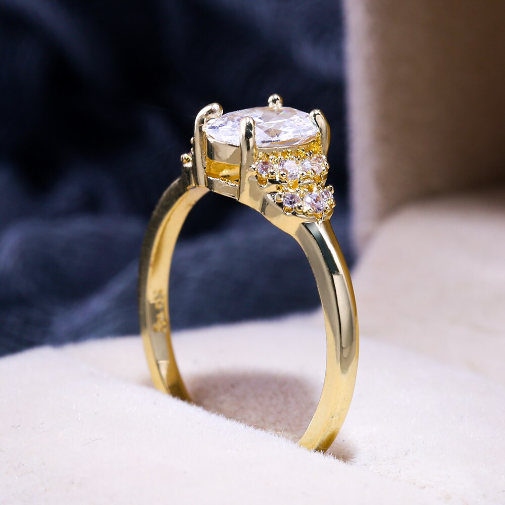 Huitan Luxe Vrouwen Wedding Ring Band Met Midden O... – Vicedeal