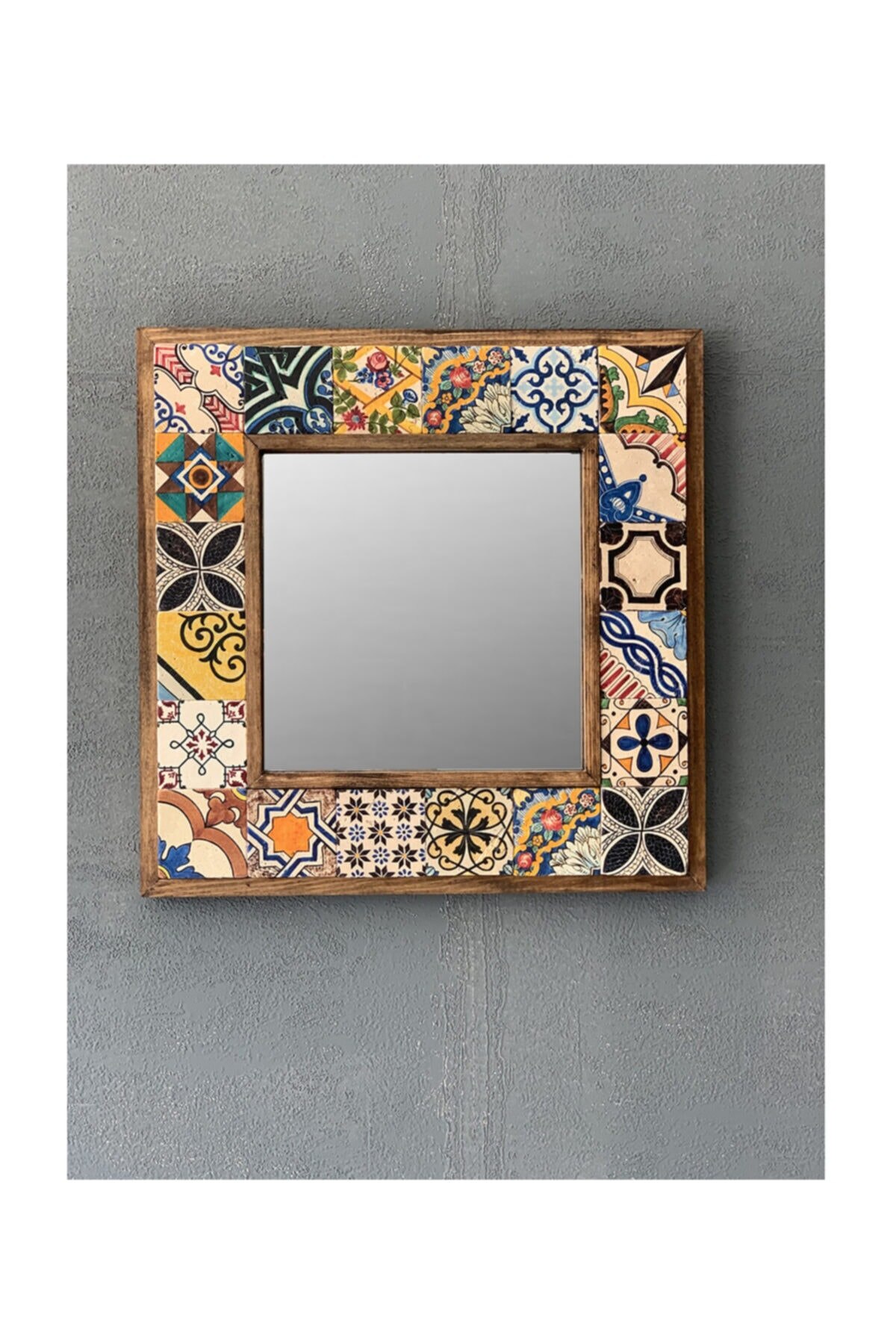 Framed Mosaic Natural Stone Mirror – Grandado