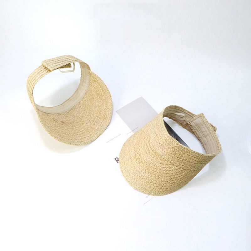 Ladies Summer Handmade Woven Raffia Straw Sun Viso... – Grandado