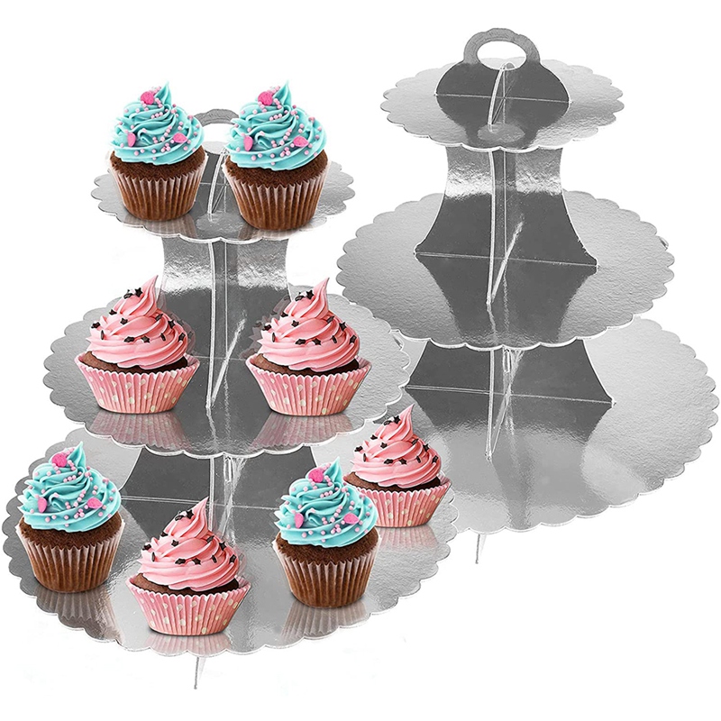Cake Stands 3 Tier Cardboard Cupcake Stand Afterno... – Vicedeal