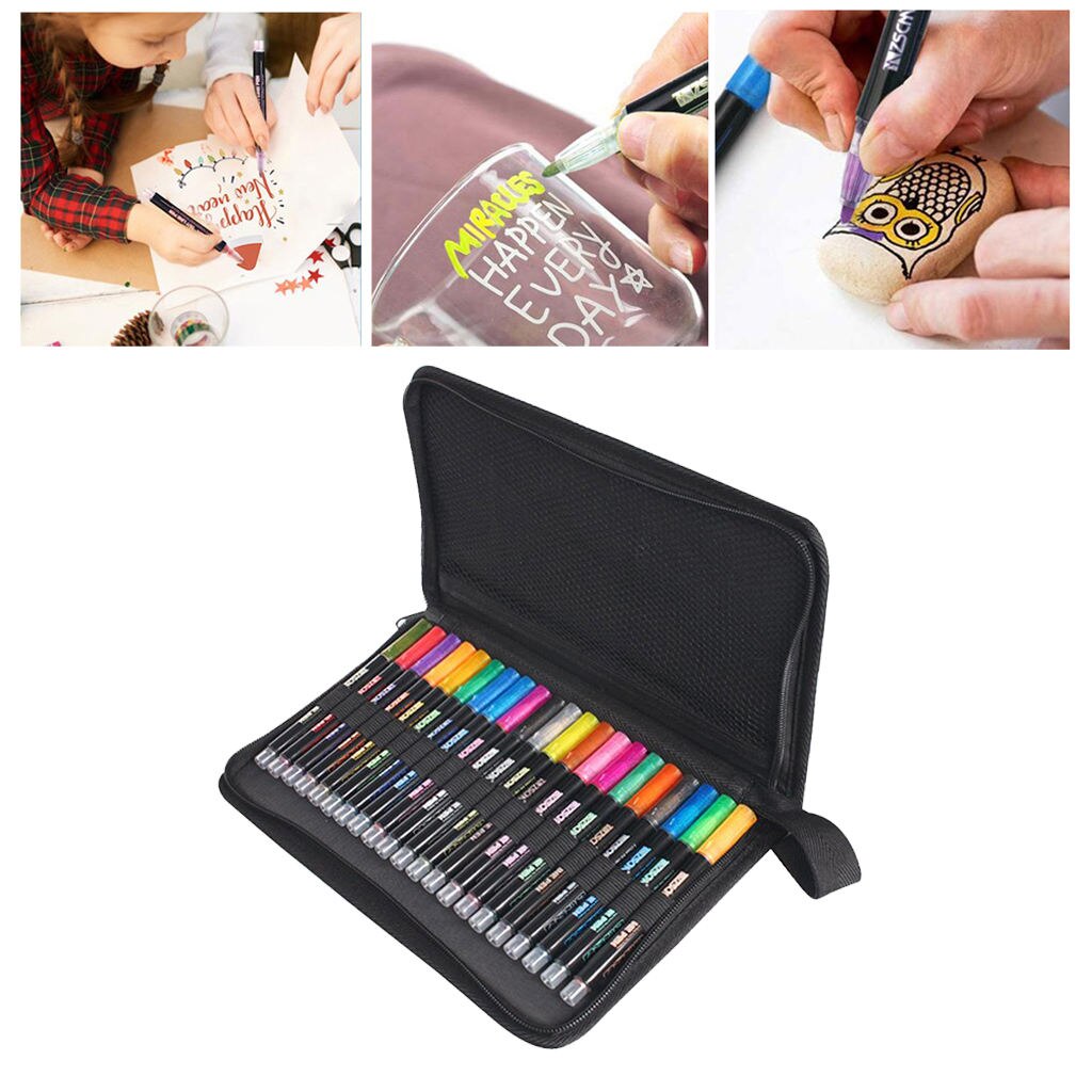 Double Line Outline Pens 21 Colors Outline Metalli... – Grandado