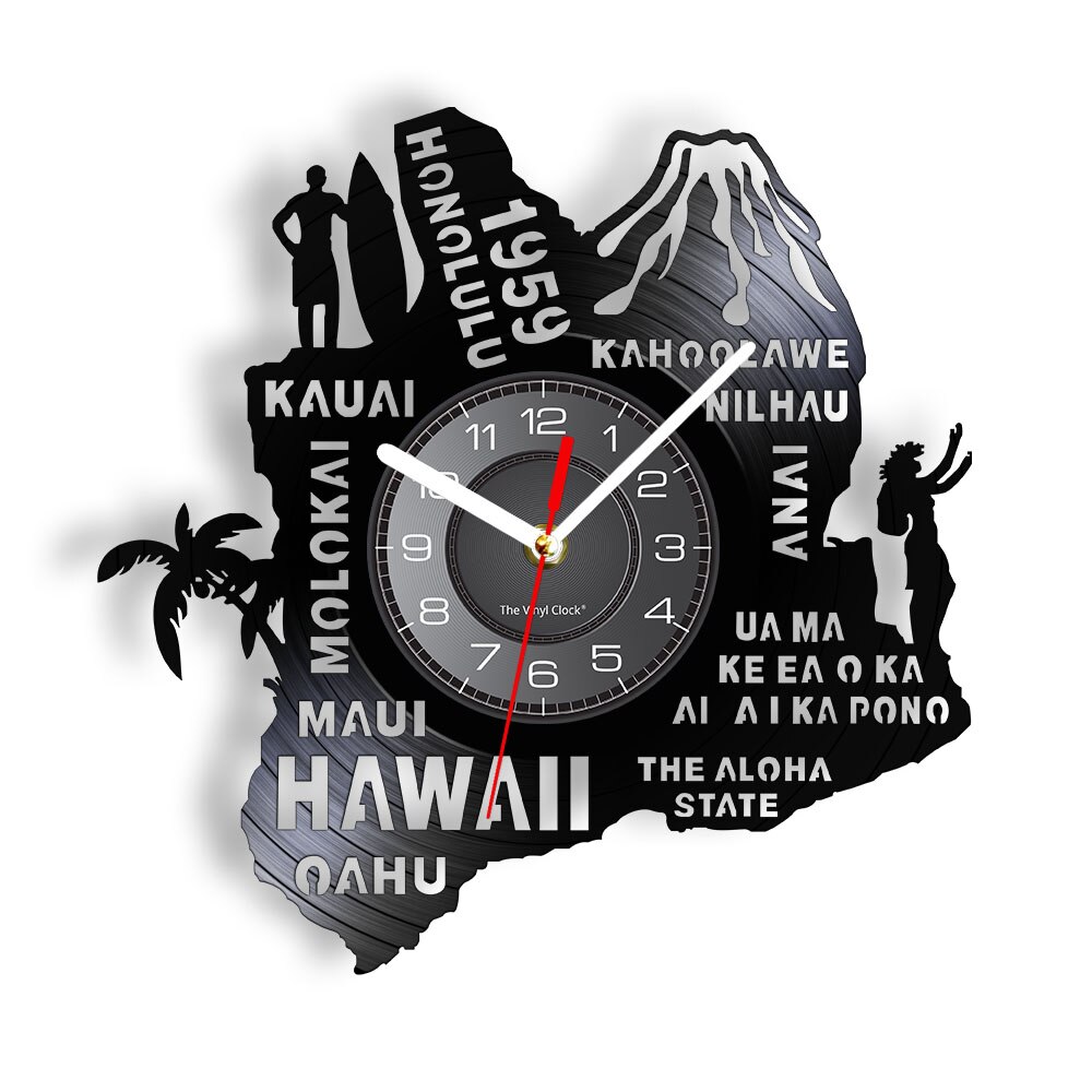 The Aloha State Hawaii Home State Wall Clock Palm ... – Grandado