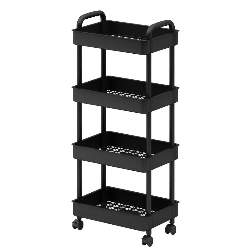 Plastic trolley storage rack, floor standing, kitc... – Grandado