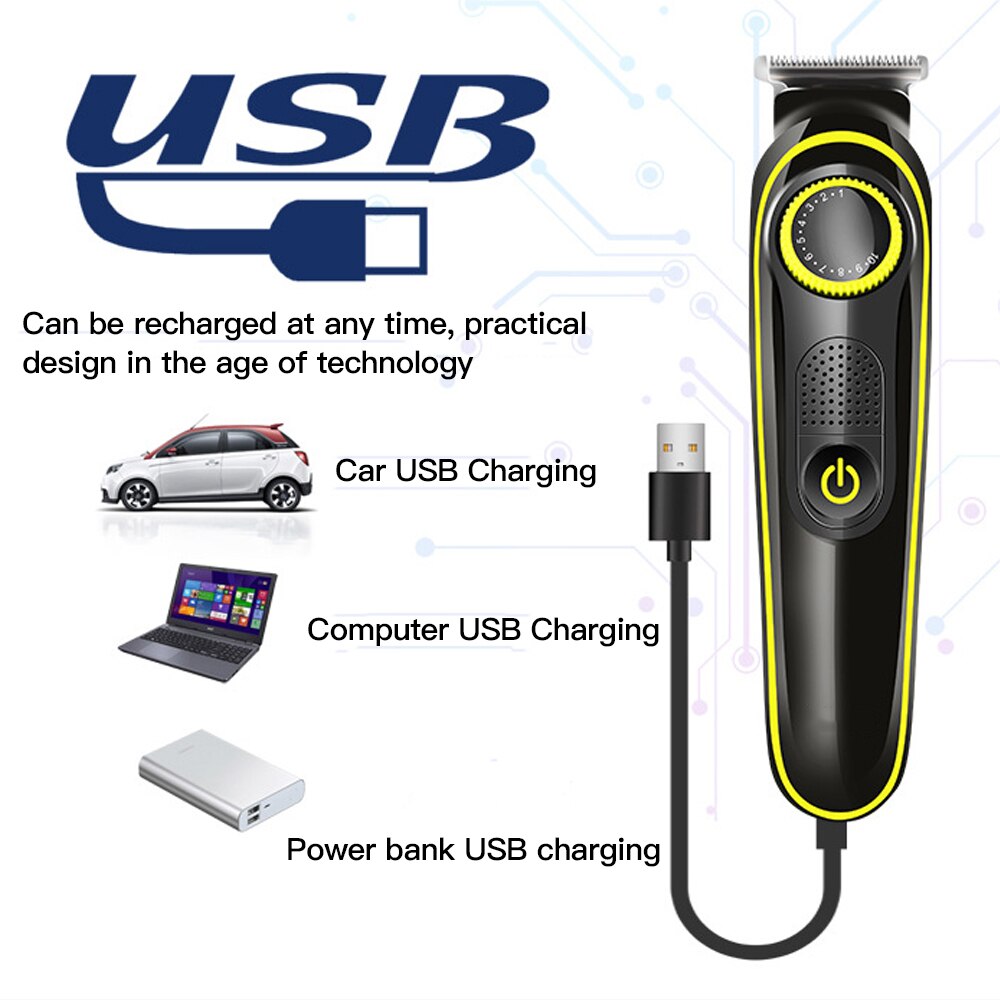 Barber Hair Clipper Rechargeable Electric T-Outlin... – Grandado