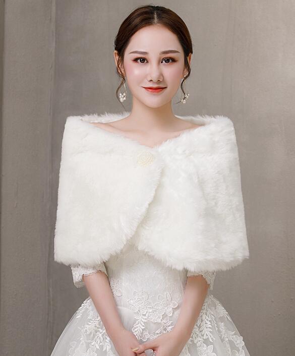 Ivory Formal Party Evening Jackets Wraps Faux Fur ... – Grandado