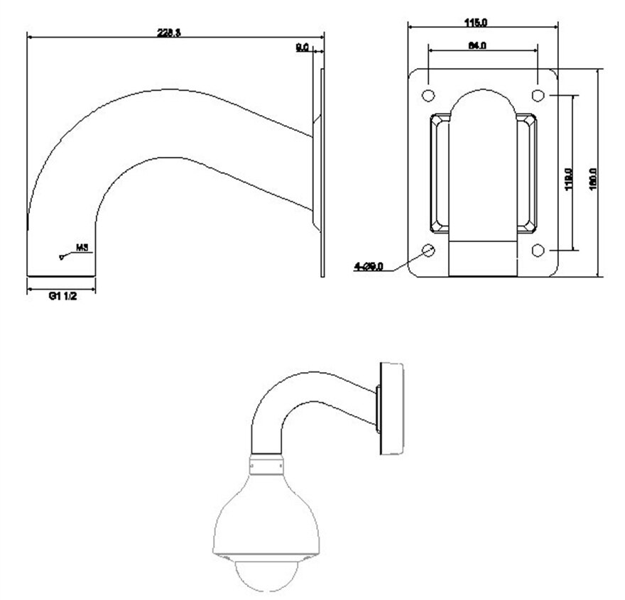 Dahua Wall Mount Aluminium Beugel PFB300S Beveilig... – Vicedeal
