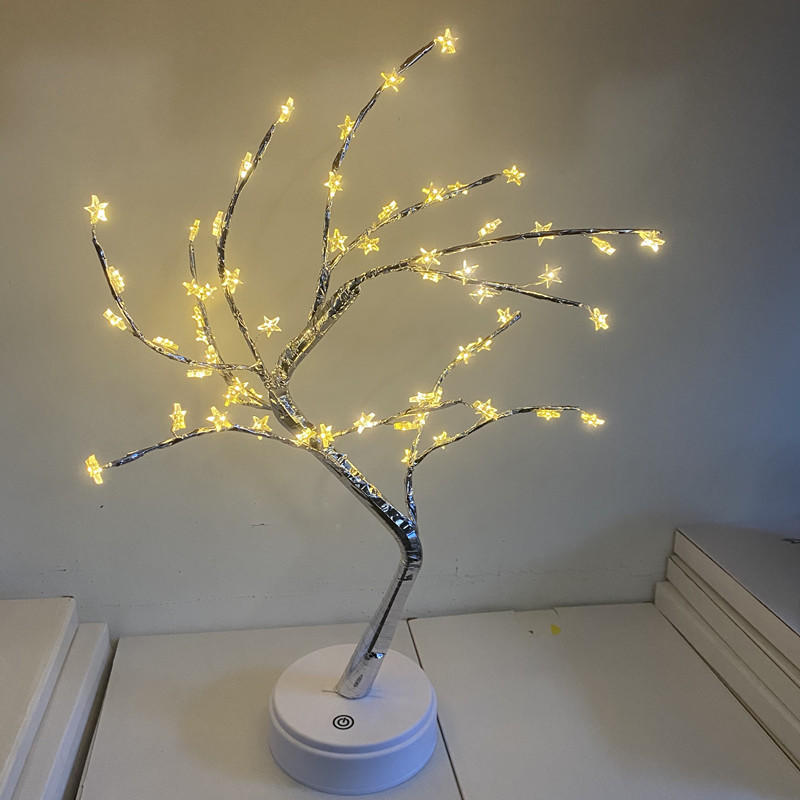 Christmas Birch Artificial Tree Light Up 108 LED W... – Grandado