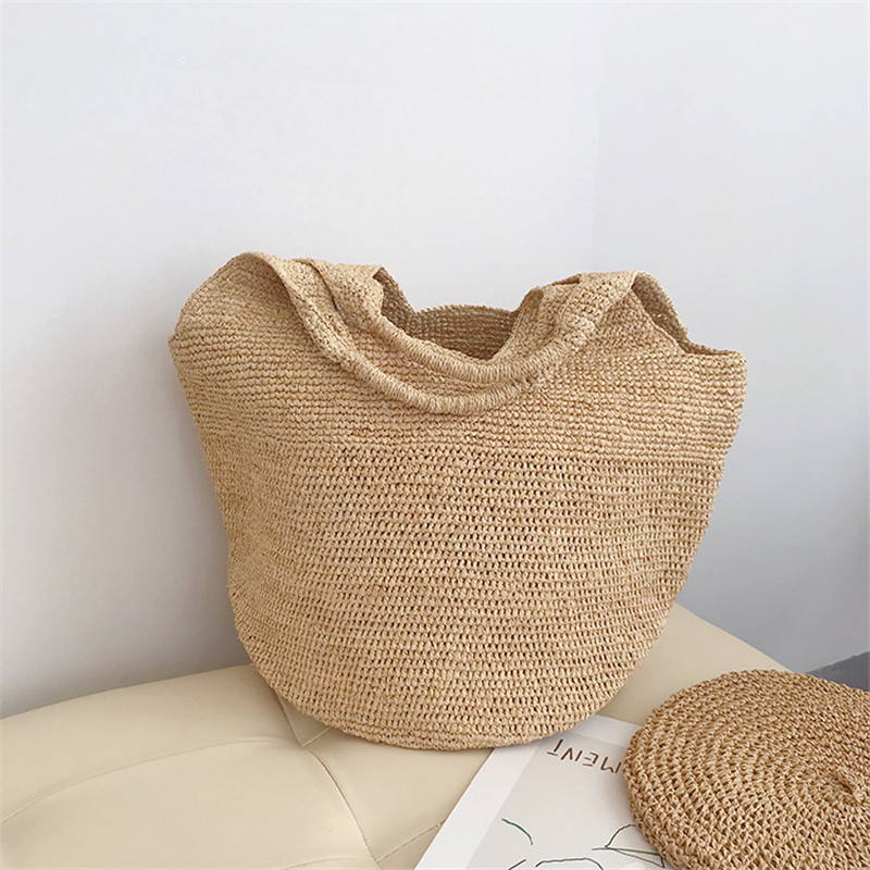 Handwoven Woven Straw Bag Large Vegetable Basket B... – Grandado