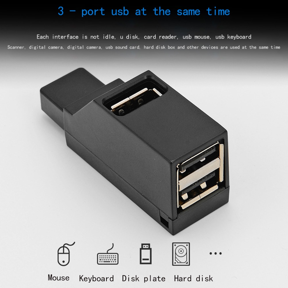 Mini USB Hub 3 Port USB 2,0 3,0 Hub USB Splitter B... – Vicedeal
