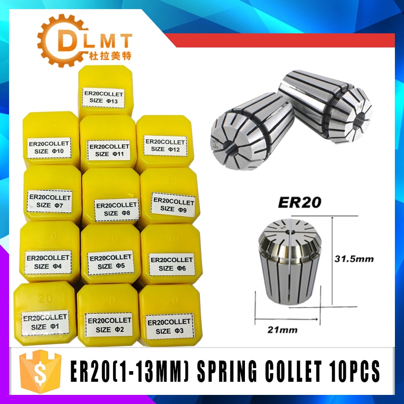 13pcs ER20 Spring Collet Set 1mm-13mm Clamp Tool H... – Vicedeal